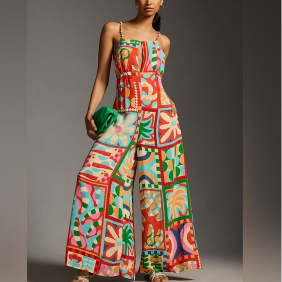 FARM Rio | Pants & Jumpsuits | Farm Rio Cutout Halter Jumpsuit | Poshmark